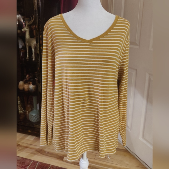 Laura Scott | Tops | Laura Scott Striped V Neck | Poshmark